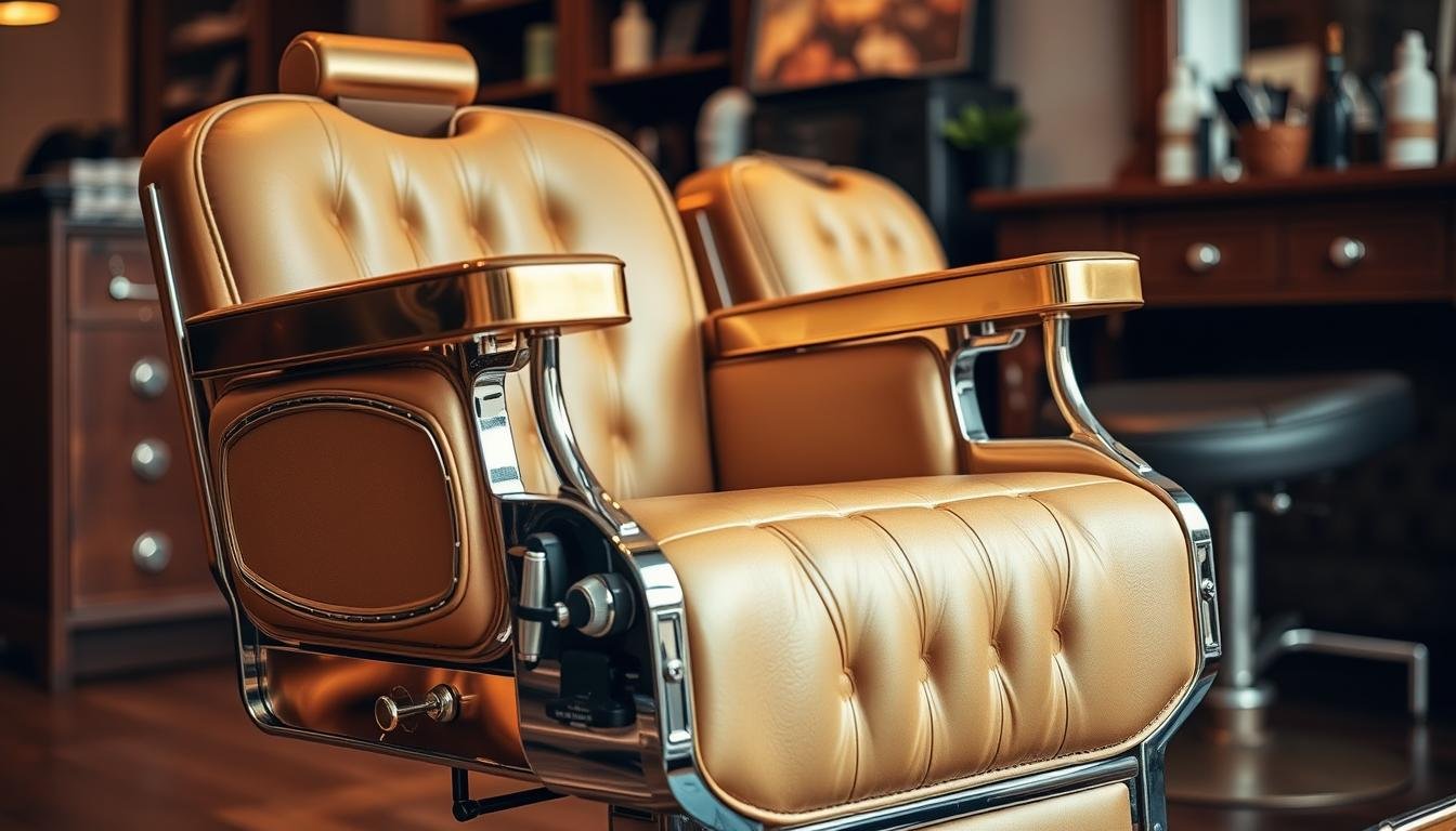 Elegant Gold Barber Chair for Professional Salons